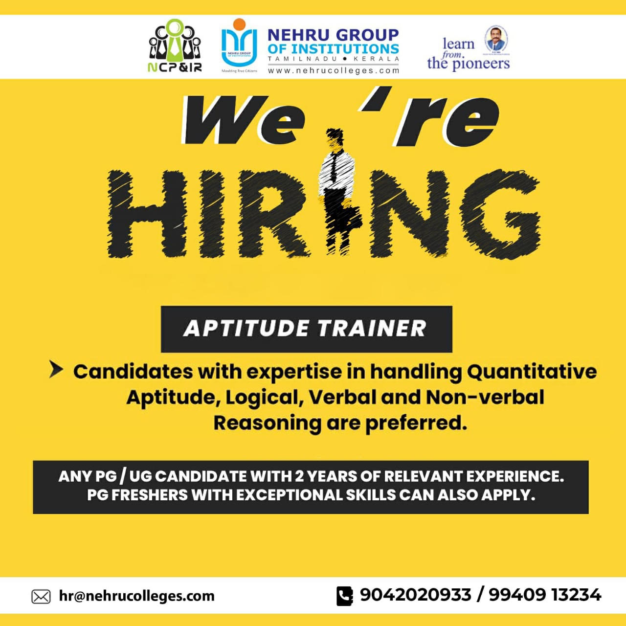 Nehru Group of Institutions Trainer | FacultyPlus