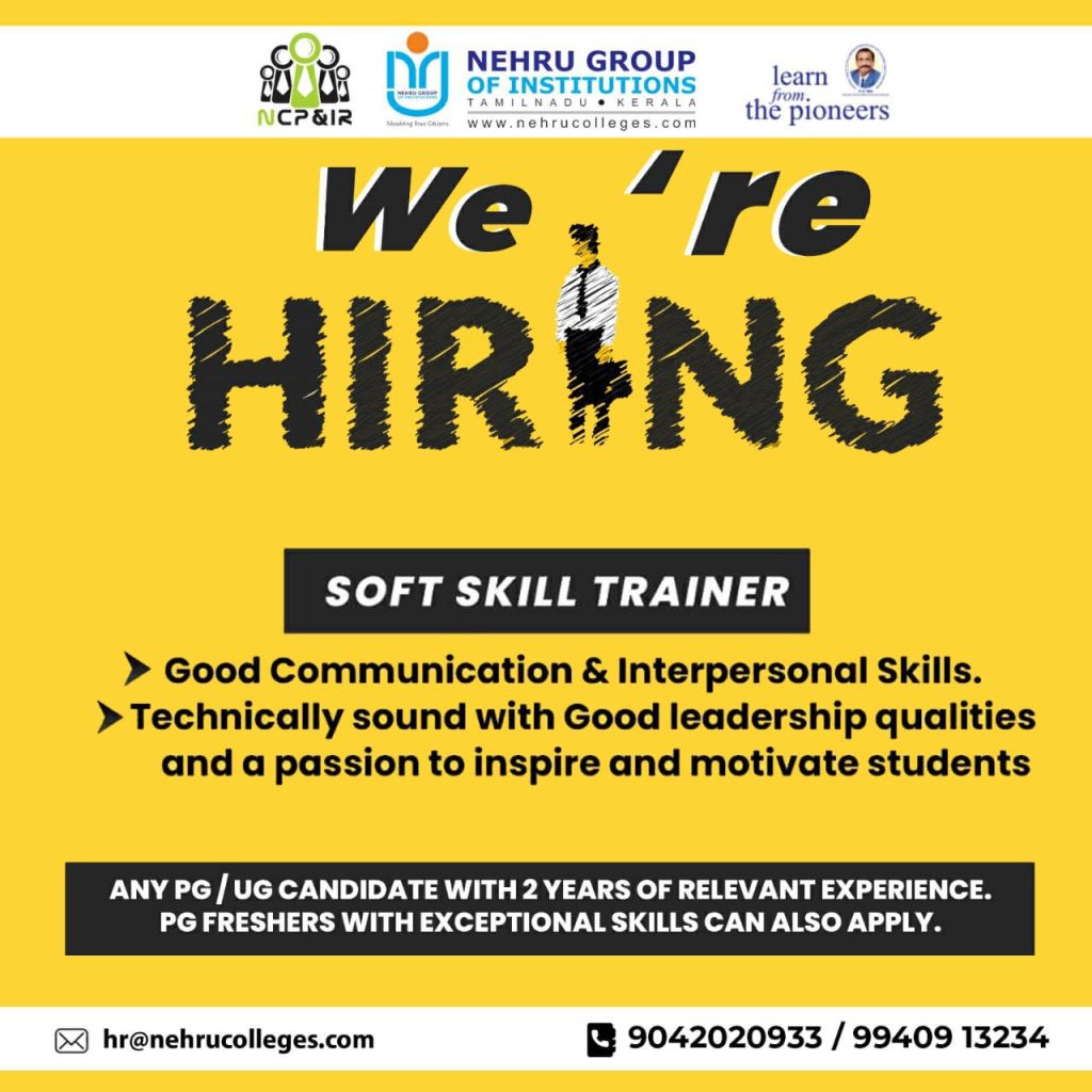 Nehru Group of Instituions, Coimbatore Wanted Trainers/Faculty | FacultyPlus