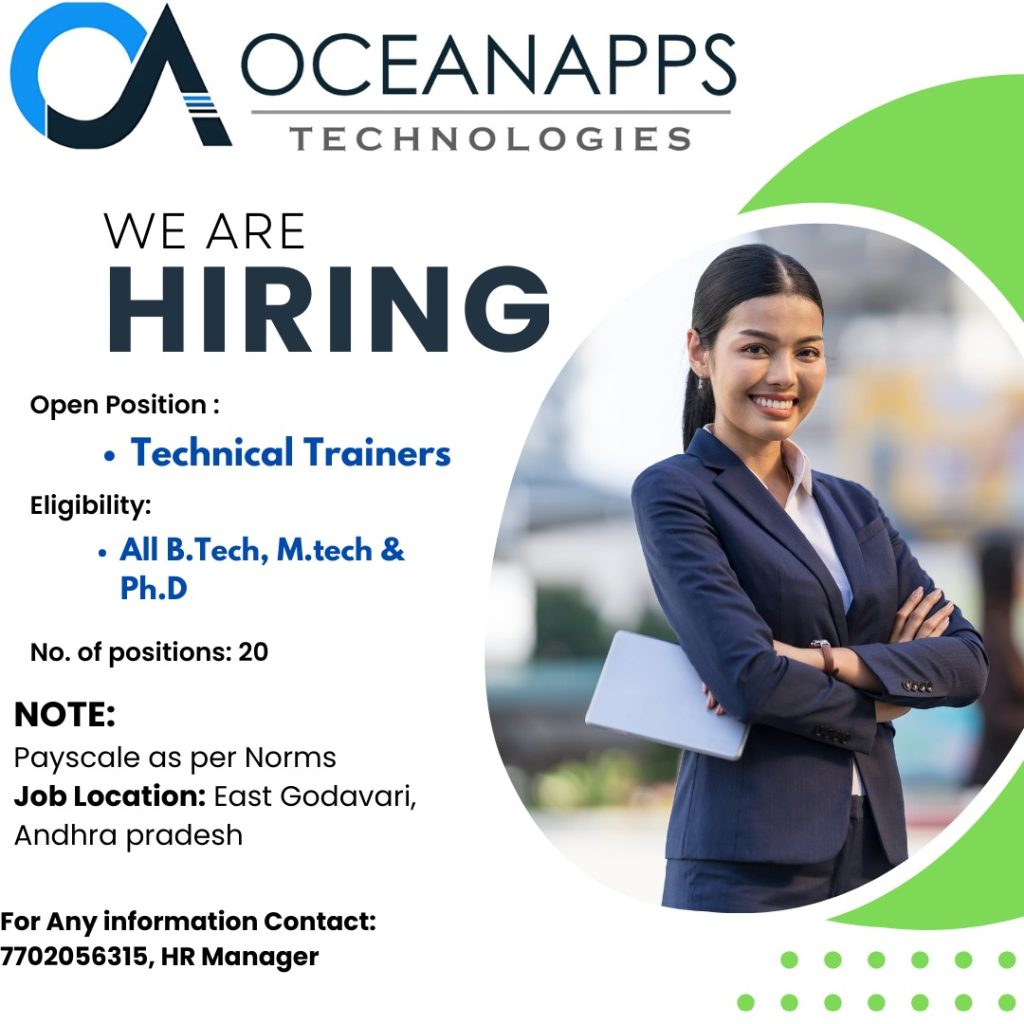 Oceanapps Technologies Wanted Technical Trainers | FacultyPlus