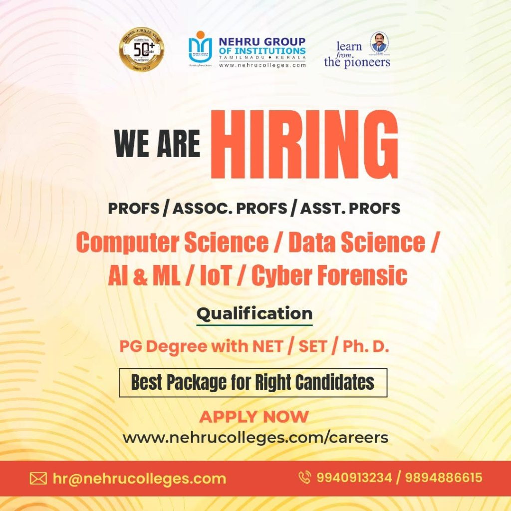 Nehru Group of Institutions, Coimbatore Wanted Faculty | FacultyPlus