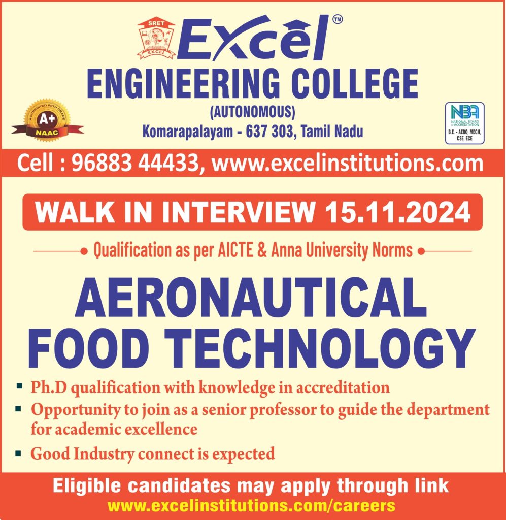 Excel Group of Institutions Wanted Faculty (Walk-in) | FacultyPlus