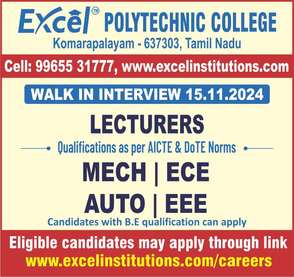 Excel Group of Institutions Wanted Faculty (Walk-in) | FacultyPlus