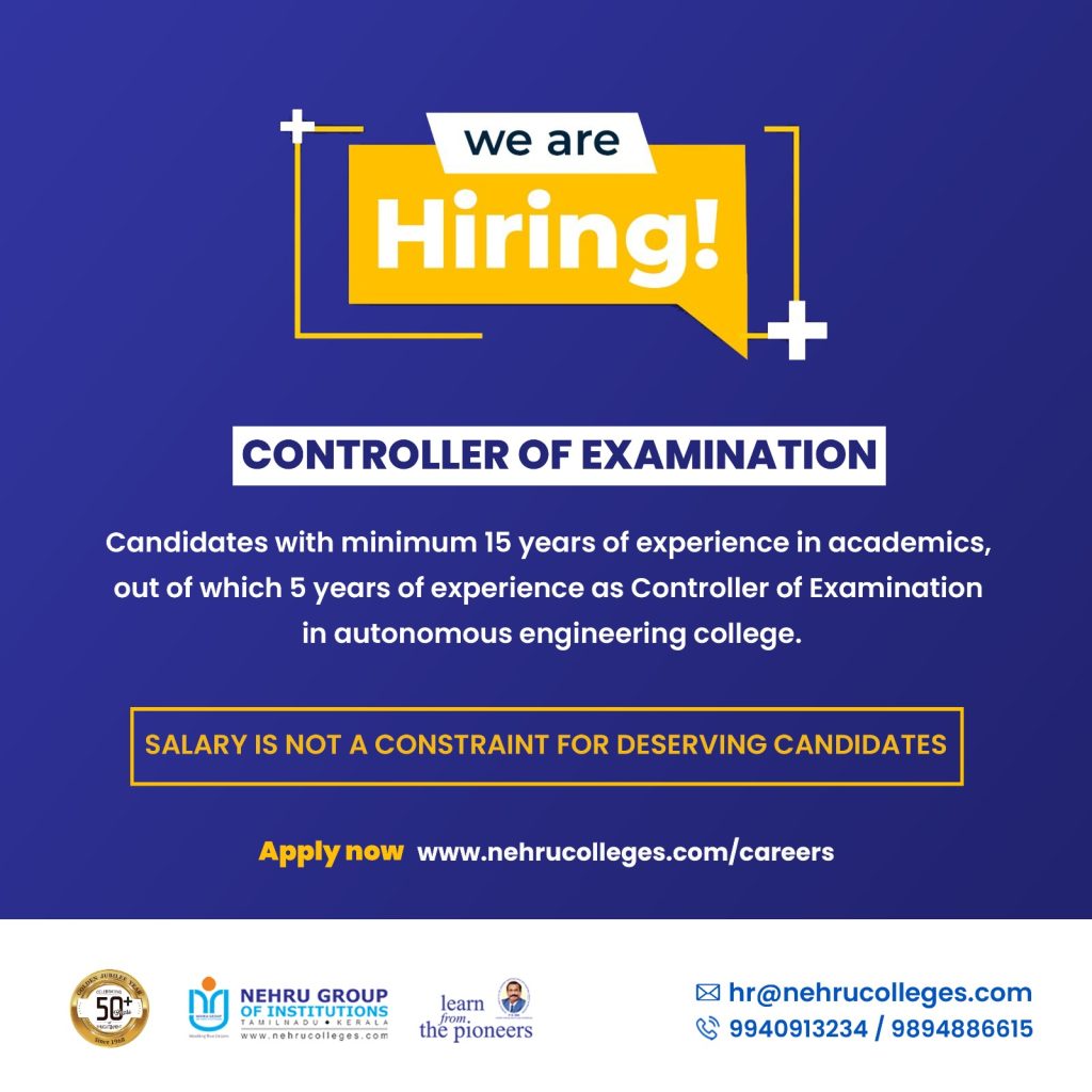 Nehru Group of Institutions, Coimbatore Required Faculty | FacultyPlus