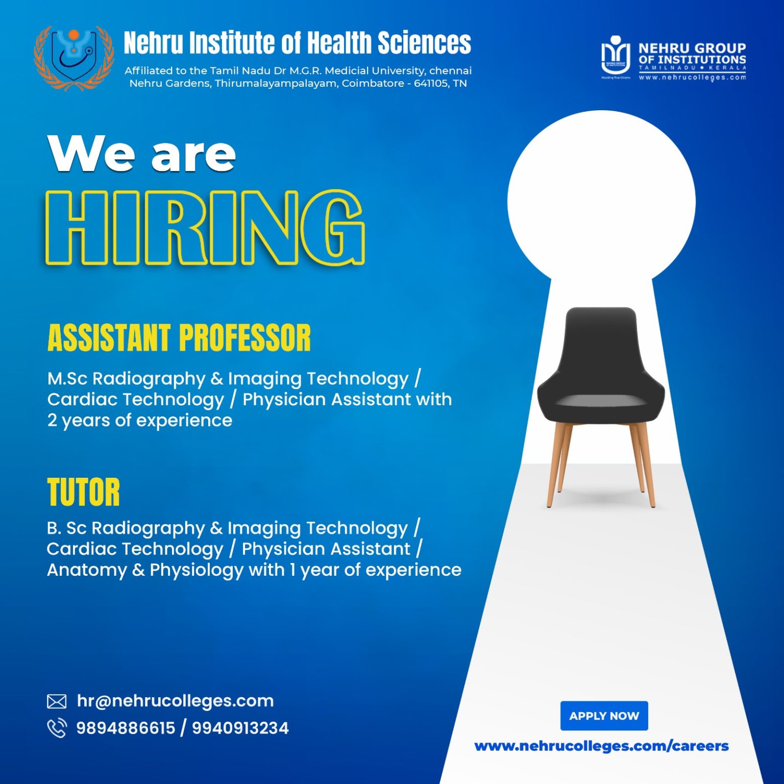 Nehru Group of Institutions, Coimbatore Wanted Faculty | FacultyPlus