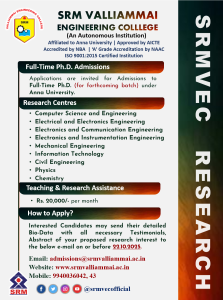 Admissions open for Full Time Ph.D. programme with Stipend in various ...