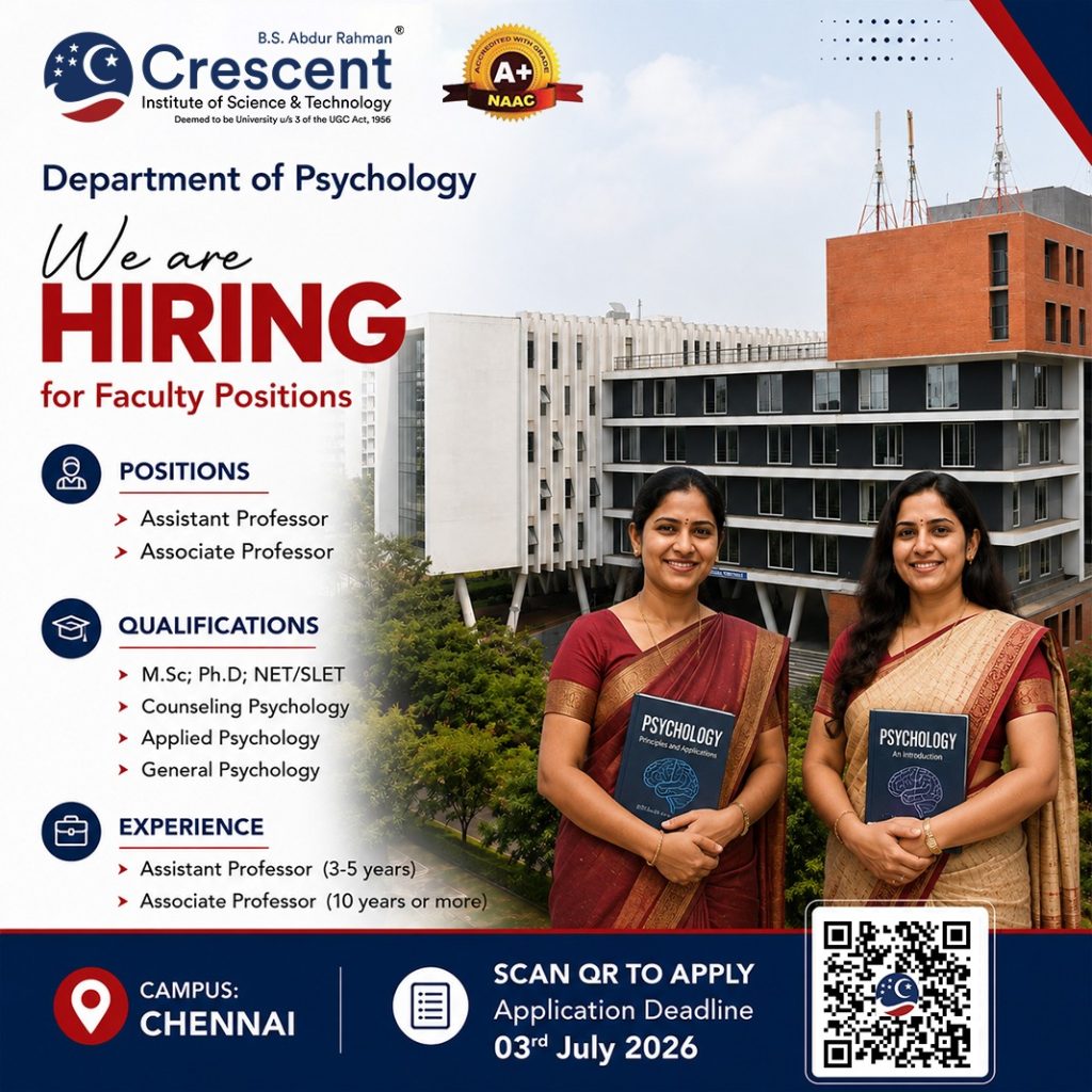 Assistant Professor – Psychology Jobs at B.S. Abdur Rahman Crescent ...